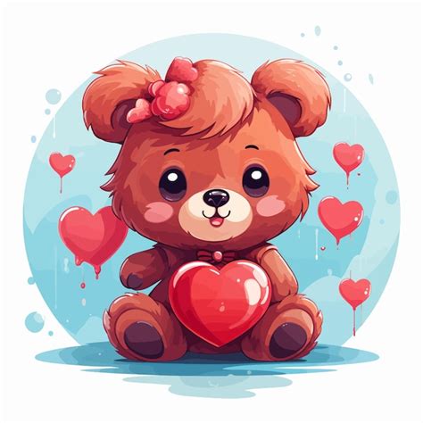 Ilustração Em Vetor De Ursinho De Pelúcia Bonito Dos Desenhos Animados