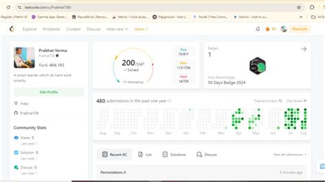 prabhat verma on linkedin coding leetcode datastructures algorithms learning dsa 12