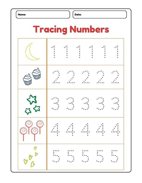 Number Tracing 1 5 Worksheet Download And Print Now