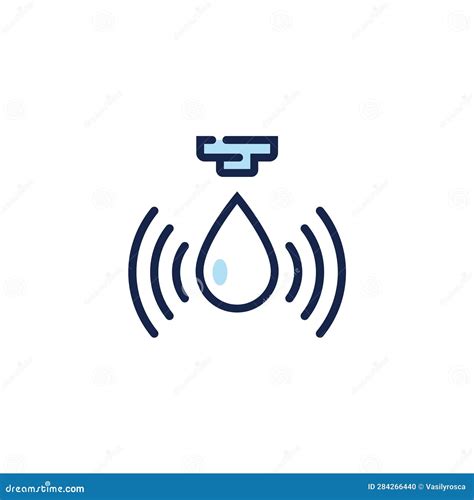 Water Sensor Vector Icon Water Flow Drop Control Sensor Logo Design Isolated Illustration