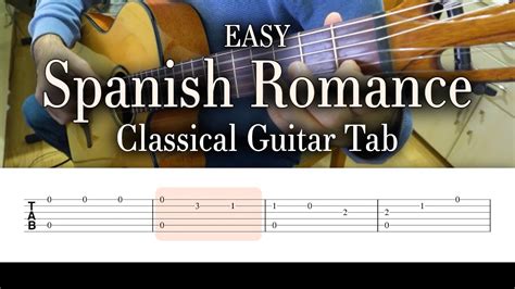 Spanish Romance Easy Classical Guitar Tab How To Play Youtube