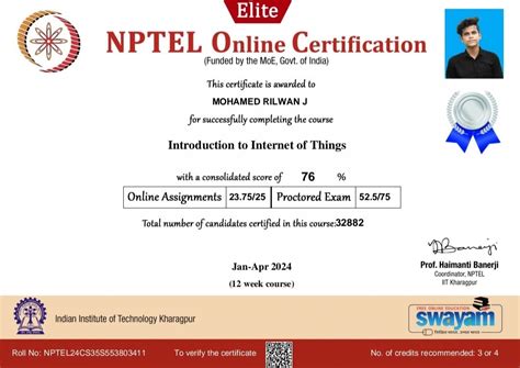 Mohamed Rilwan On Linkedin Nptel Lifelonglearning Iot Activelearner