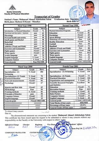Transcript Grades PDF