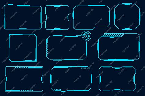 Premium Vector Vector Futuristic Set Hi Tech Frame Element Technology