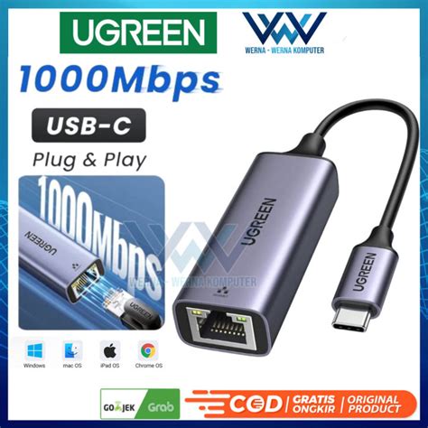UGREEN USB TYPE C To Gigabit Lan 10 100 1000Mbps Ethernet Adapter Lazada Indonesia