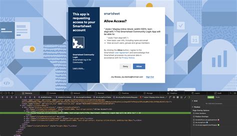 Showing Inline Html In The Login With Smartsheet Addon 3rd Party App