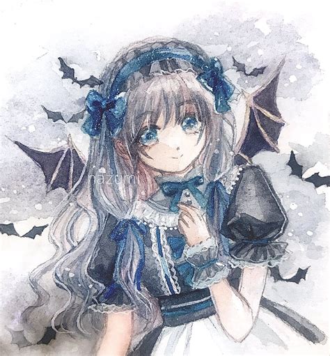 悪魔っ子ちゃん 羽のミニ原画展 なずみ紫帆のイラスト
