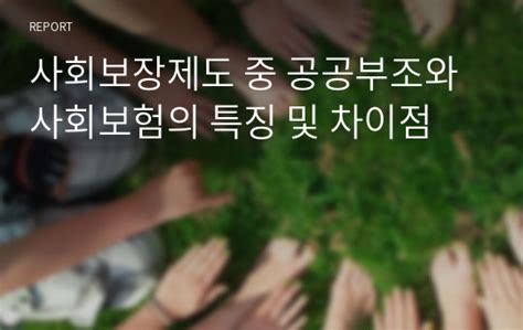 사회보장제도 중 공공부조와 사회보험의 특징 및 차이점 레포트