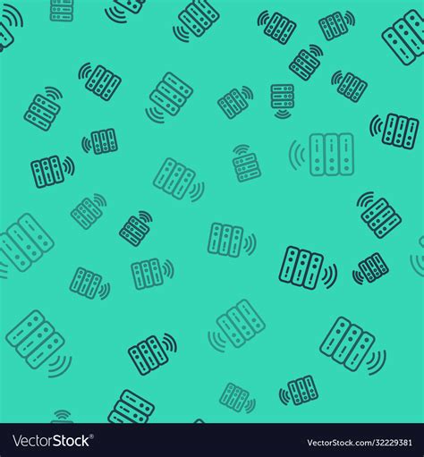 Black Line Smart Server Data Web Hosting Icon Vector Image