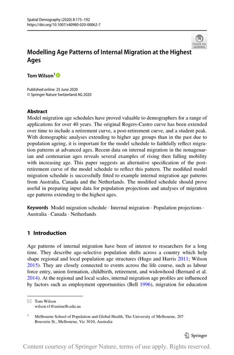 Modelling Age Patterns Of Internal Migration At The Highest Ages