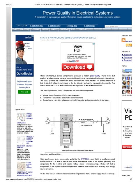 Static Synchronous Series Compensator Sssc Power Quality In Electrical Systems Pdf Pdf