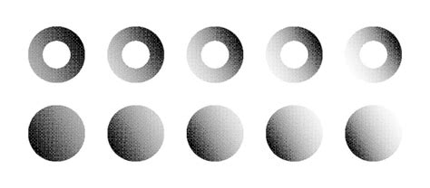 premium vector circles with miscellaneous density of bitmap dither