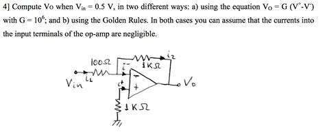 solved compute v o for v in 0 5 v in two different ways
