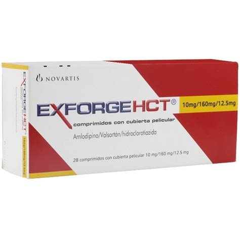 Exforge Hct Tabletas Recubiertas 10160125mg Caja X 28 Cruz Verde