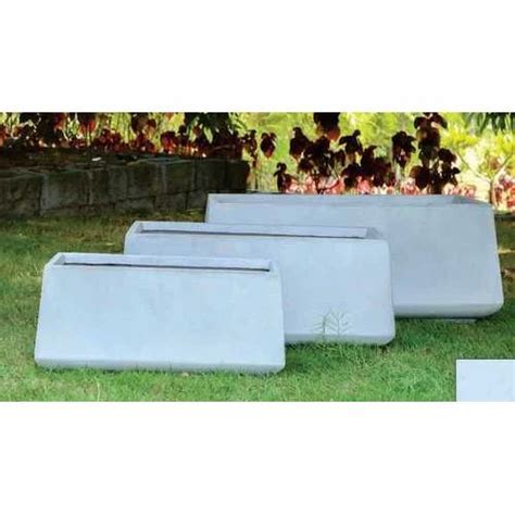 White Fiber Clay Rectangular Planter Pot Rs 1500 Concrete Arts India Id 20333882855