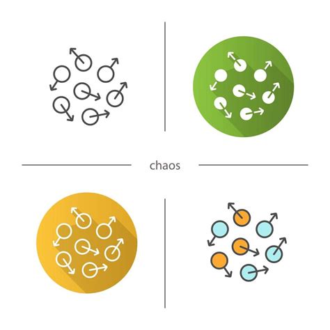 Chaos Symbol Icon Flat Design Linear And Color Styles Chaotic