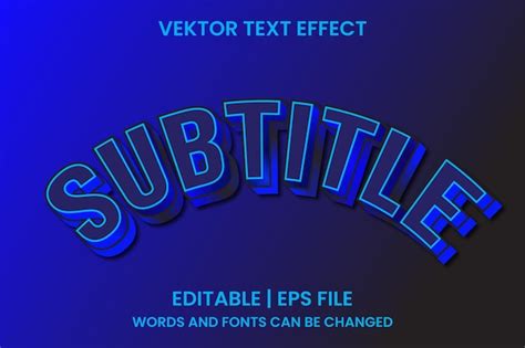 Premium Vector Editable Subtitle Effect Text