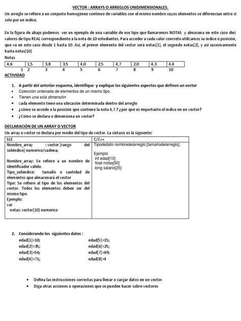 Guia Practica 5 Vectores O Arreglos Unidimensionales Pdf Estructura De Datos De Matriz C