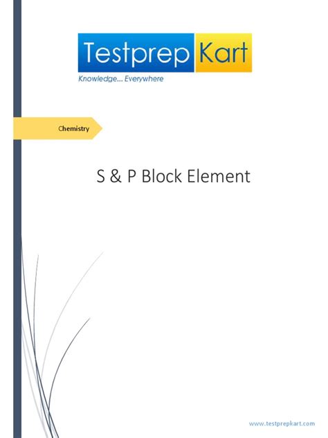 Chemistry Of S P Block Elements Download Free Pdf Hydrogen Ion