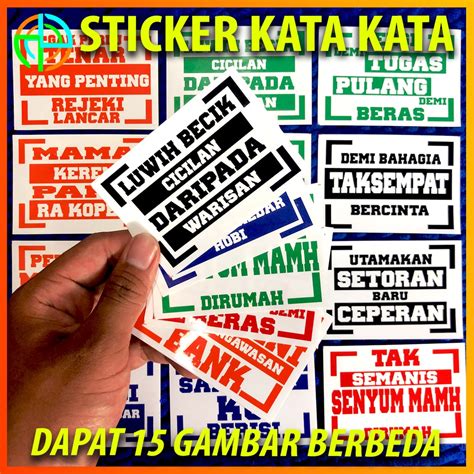 Jual Isi 15 Lembar Sticker Kata Kata Seticker Motor Setiker Helm