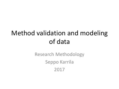 L7 Method Validation And Modeling
