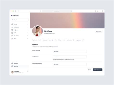 Dashboard User Password Settings — Untitled Ui By Jordan Hughes® On Dribbble