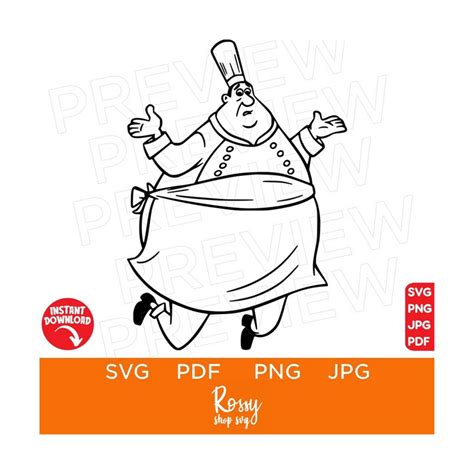 Auguste Gusteau Ratatouille Svg Disneyland Ears Clipart Inspire