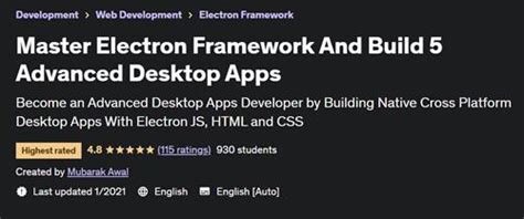 master electron framework and build 5 advanced desktop apps