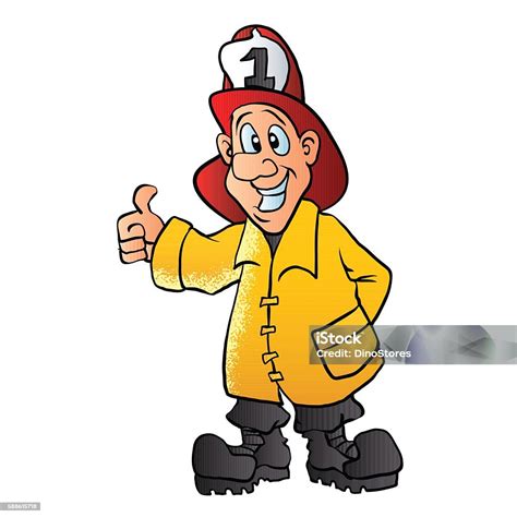 웃는 소방관 만화 구조에 대한 스톡 벡터 아트 및 기타 이미지 구조 긴급서비스와 구조 직업 남성 Istock