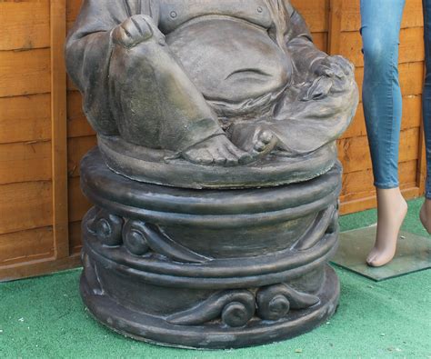 Massive Laughing Buddha And Plinth Stone Garden Ornaments And Garden