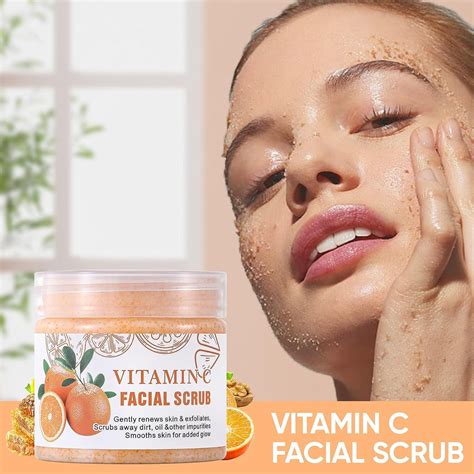 Vitamin C Brightening Facial Scrub For Women Hydrating Exfoliator For