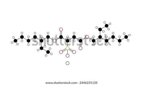 Docusate Sodium Molecule Structural Chemical Formula Stock Illustration