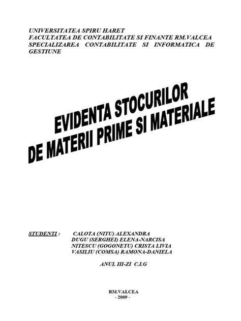 Evidenta Stocurilor Pdf