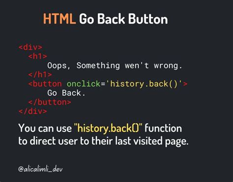 Ali Calimli On Linkedin Html Go Back Button 👇