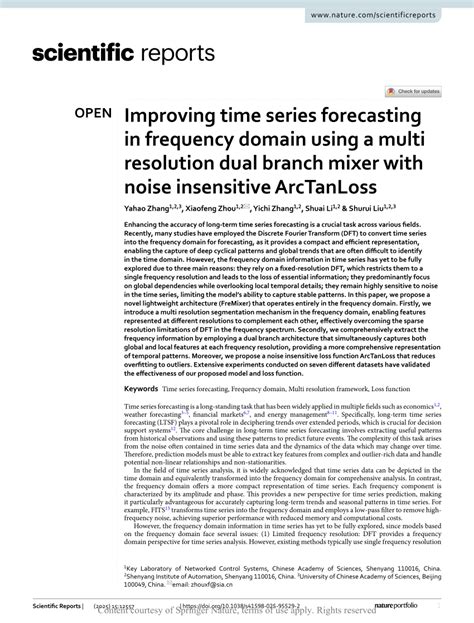 Pdf Improving Time Series Forecasting In Frequency Domain Using A