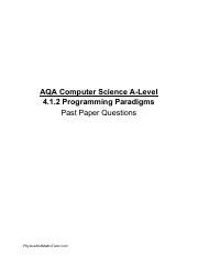 Extra Oop Questions Pdf AQA Computer Science A Level 4 1 2