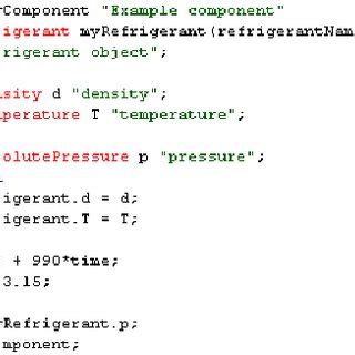 Code Example For A Simple Component Model To Demonstrate The Use Of The Download Scientific