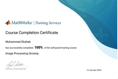 completed image processing onramp course by mathworks muhammad