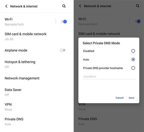 Change Android Dns
