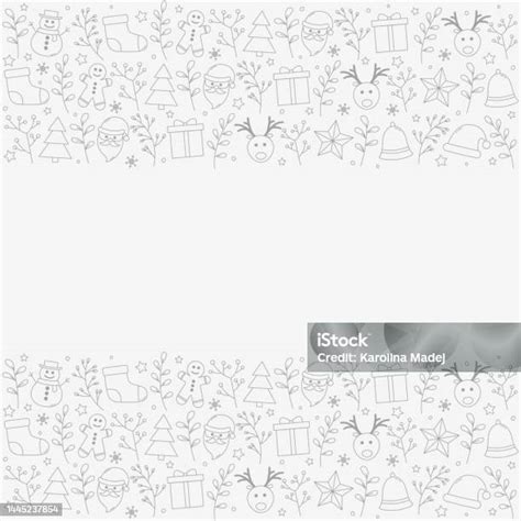 장식과 카피 스페이스가있는 크리스마스 배경 크리스마스 프레임의 개념 벡터 개념에 대한 스톡 벡터 아트 및 기타 이미지 개념 계절 공휴일 Istock