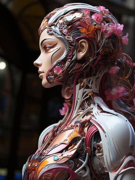 Complex Anatomy Of A Robot Beautiful Humanoid Robot Cyberpunk 3d