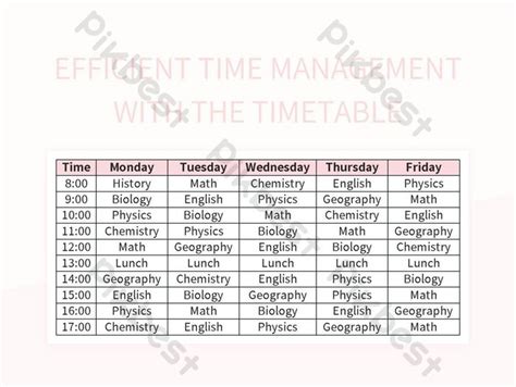 Efficient Time Management With The Timetable Excel Template Free