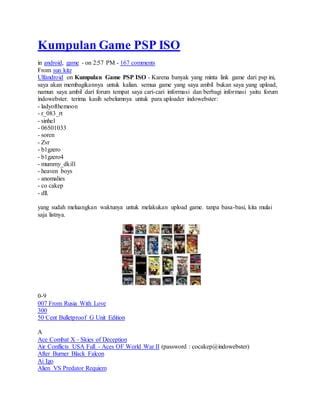 Kumpulan Game Psp Iso DOCX