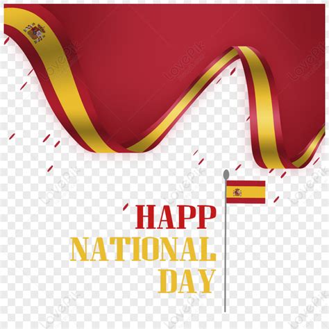 스페인 국경일 빨간색 배경 일러스트 리본구배배너 Png 일러스트 무료 다운로드 Lovepik