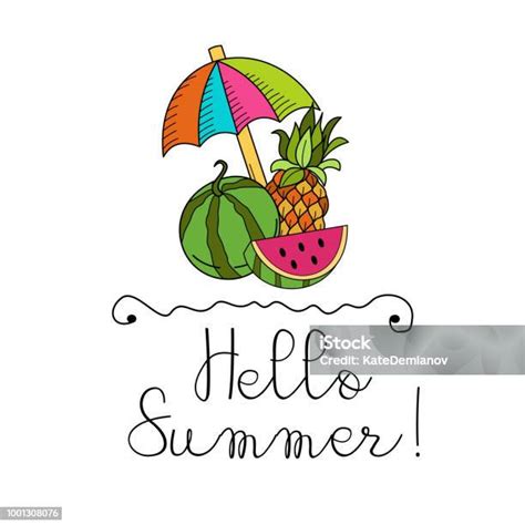 만화 손으로 그려진된 포스터 개별 요소로 구성 된입니다 여름 나머지 바다 나머지입니다 벡터 일러스트입니다 개체 그룹에 대한 스톡 벡터 아트 및 기타 이미지 Istock