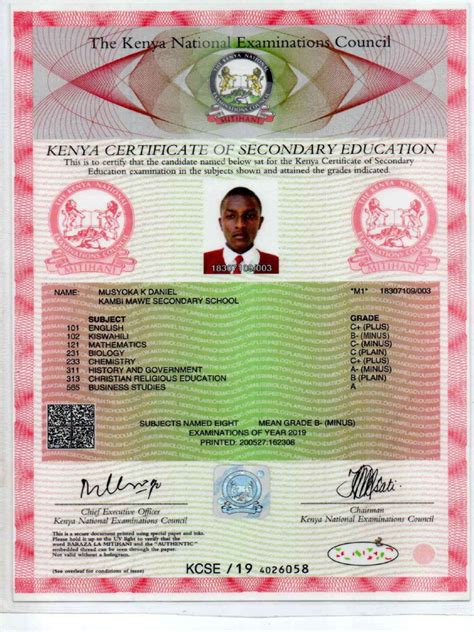 Kcse Certificate Pdf