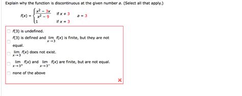 Solved Explain Why The Function Is Discontinuous At The Chegg