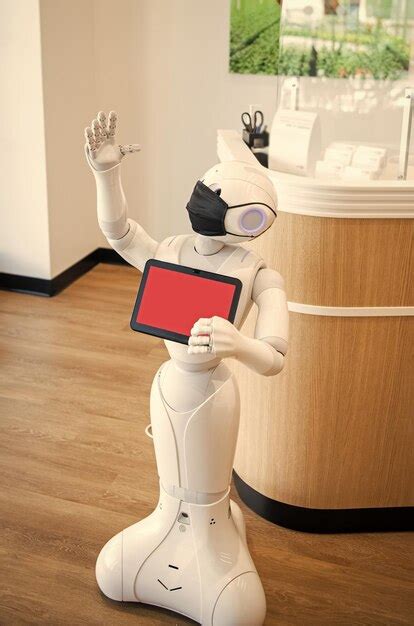 Premium Photo Futuristic Robot Assistant Innovative Technology In