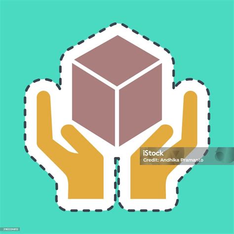 스티커 라인은 조심스럽게 손잡이를 자릅니다 패키징 기호 요소 인쇄물 포스터 로고 제품 포장 표지판 탐험 등에 적합합니다 건조한에 대한 스톡 벡터 아트 및 기타 이미지