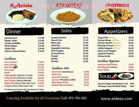 Online Menu Of Aldeez Caribbean Restaurant And Event Center Restaurant